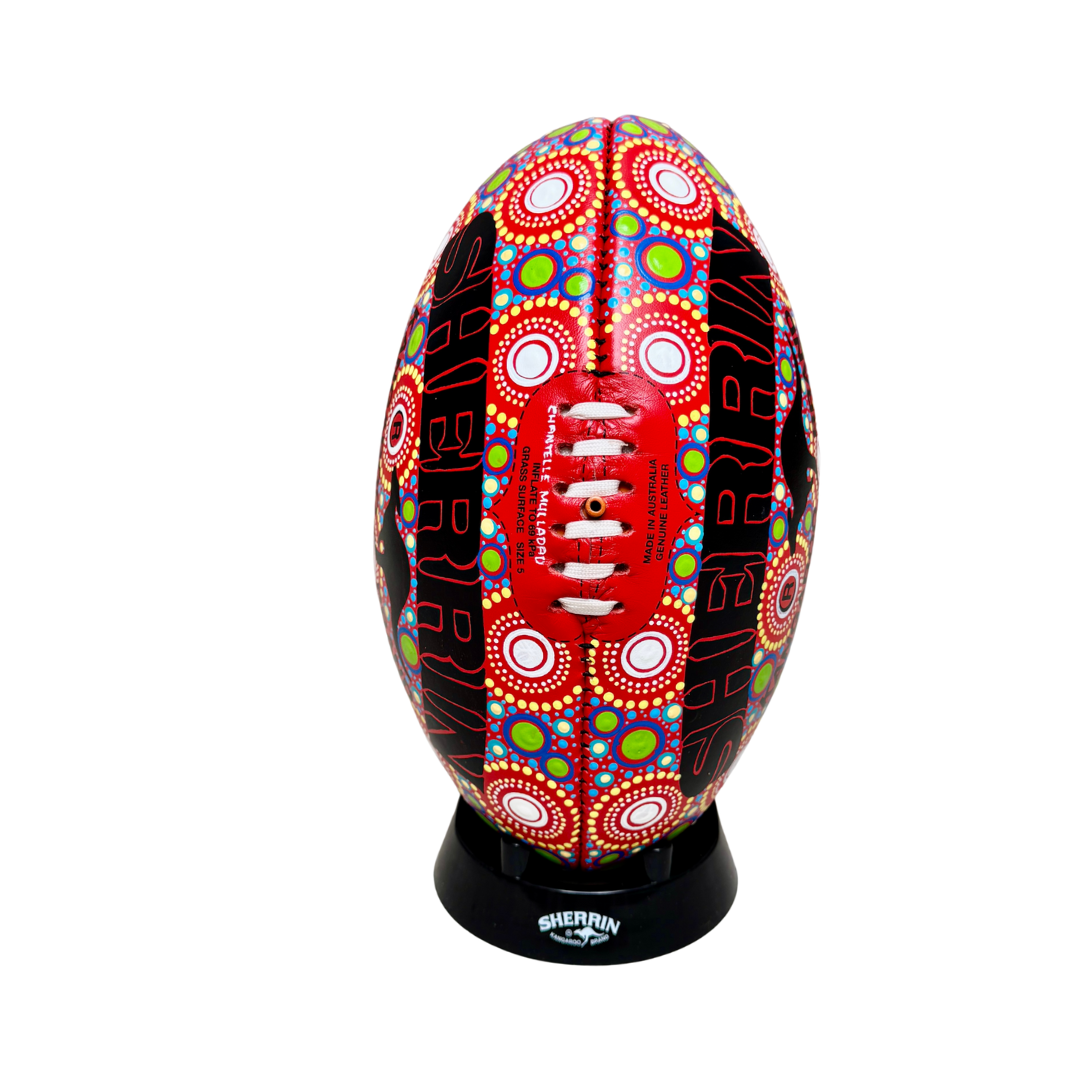Hand Painted Sherrin Football by Chantelle MullaDad