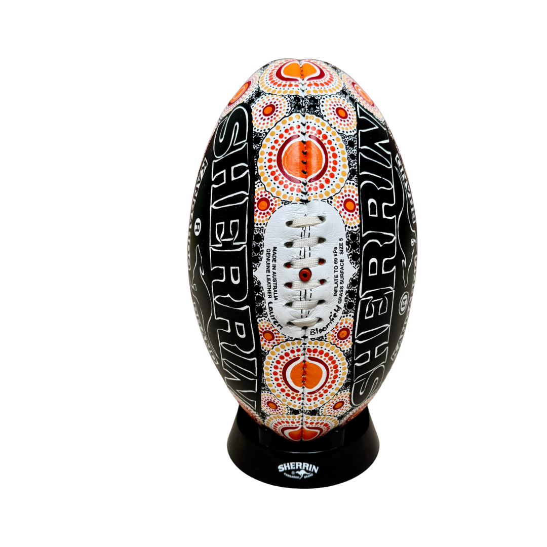 Hand Painted Sherrin Football by Lauren Bloomfield